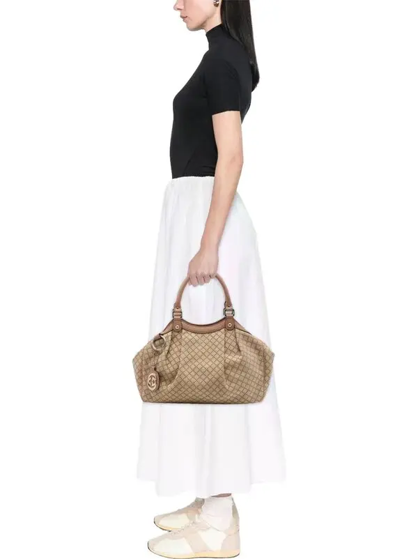 Gucci 2016-2026 Medium Diamante Canvas Sukey Tote Bag - Neutrals