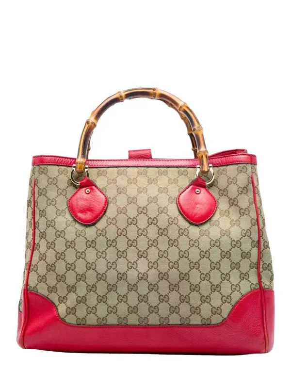 Gucci 2016-2026 Gg Canvas Bamboo Diana Tote Bag - Neutrals