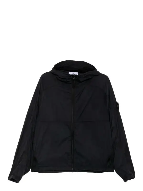 Stone Island Compass-patch Hooded Jacket - Black