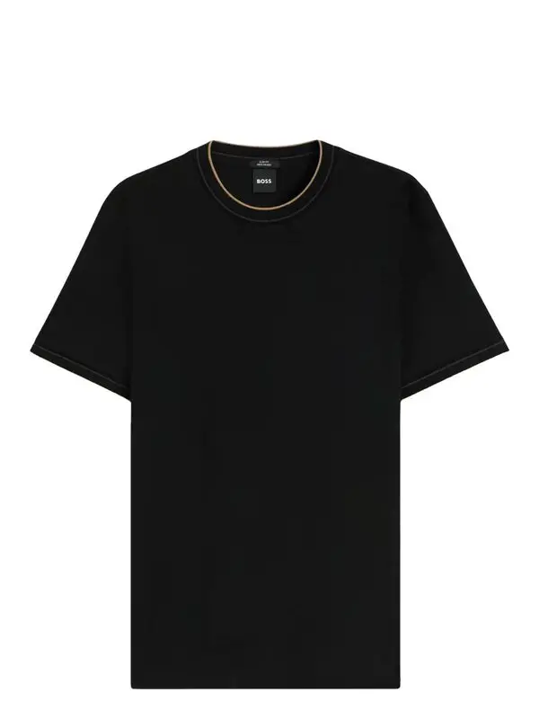 BOSS Slim-fit Contrast-trim T-shirt - Black