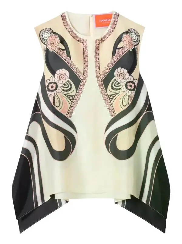La DoubleJ San Carlo Floral-print Top - Neutrals