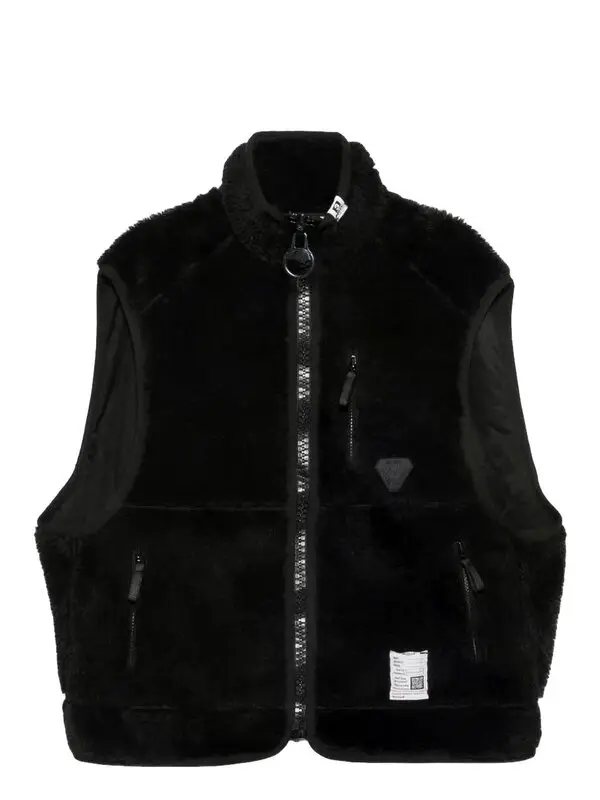 Mihara Yasuhiro Faux Shearling High Neck Gilet - Black