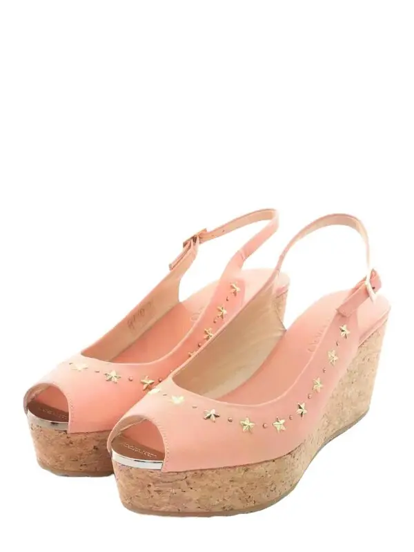 JIMMY CHOO Star-studded Wedge Sandals - Pink