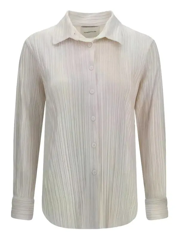 GONGDID DESIGN Plissé Long-sleeve Shirt - Neutrals