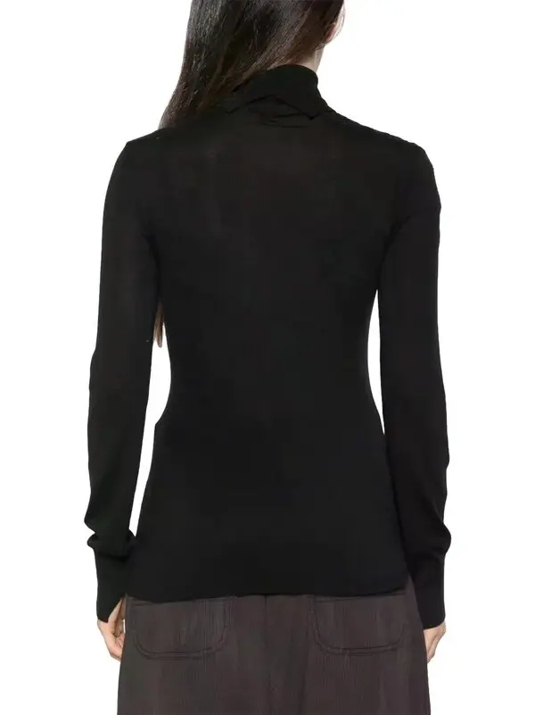 Ermanno Scervino Lace-panel Turtleneck Sweater - Black