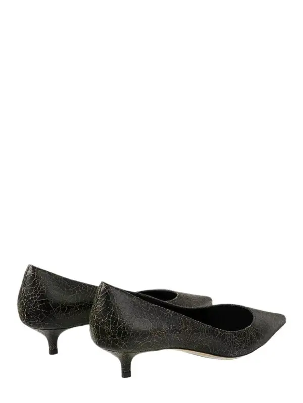 JIMMY CHOO Amelia Cracked Leather Pumps - Black