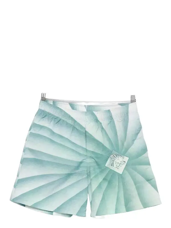Versace Graphic-print Swim Shorts - Blue