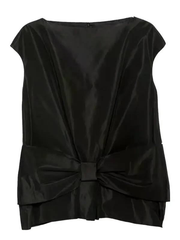 Simone Rocha Bow-detail Peplum Top - Black