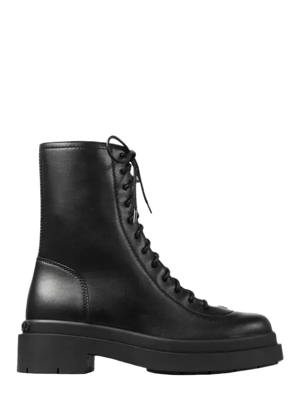 JIMMY CHOO Sima Flat Smooth-leather Ankle Boots - Black