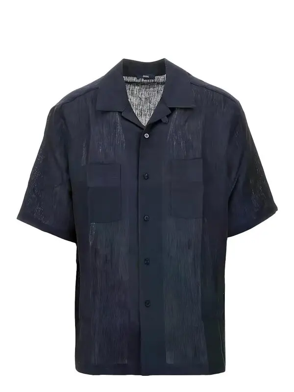 Herno Linen Chest-pocket Shirt - Blue