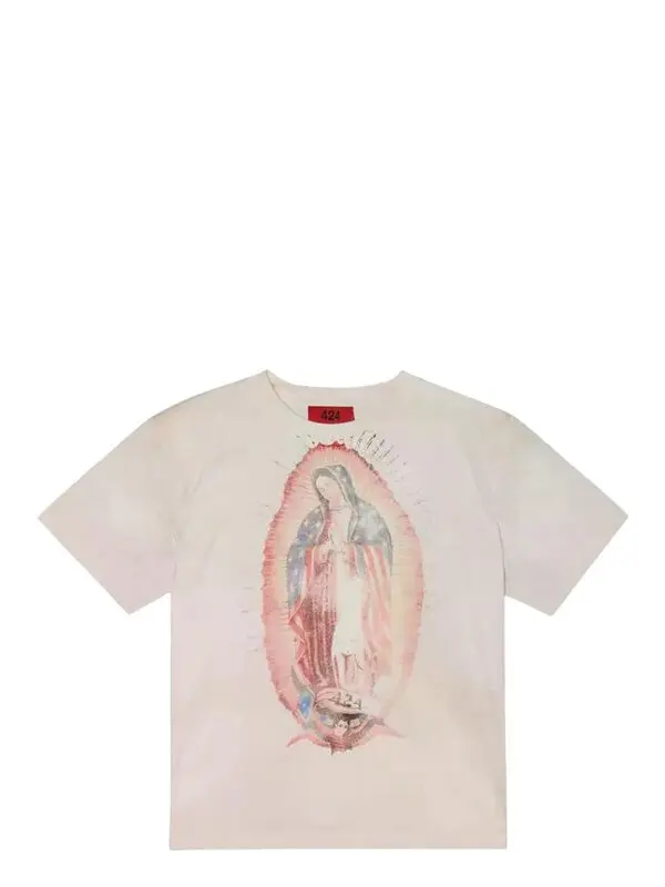 424 Virgin Mary Graphic-print T-shirt - Neutrals