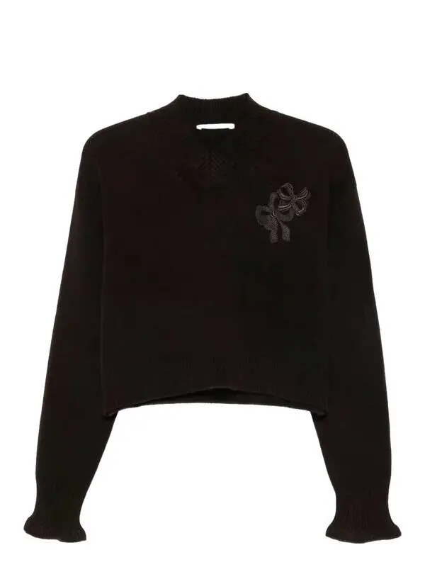 Cecilie Bahnsen Drusilla Bow Appliqué Knit - Brown