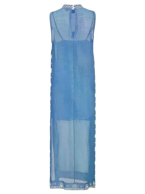 ALEMAIS Yasmeen Bead-embellishment Midi Dress - Blue