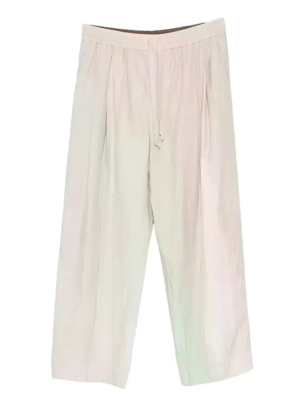 ZIGGY CHEN Striped Drawstring Trousers - Neutrals