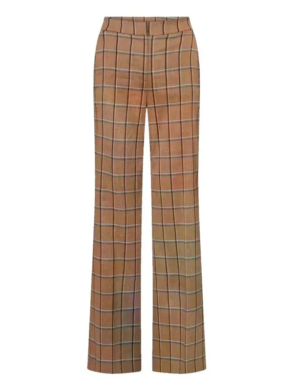 Veronica Beard Check Pattern Trousers - Brown
