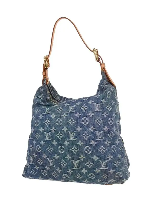 LOUIS VUITTON Monogram Denim Baggy Shoulder Bag - Blue