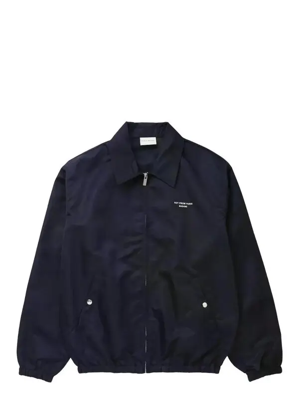 Drole De Monsieur Logo Print Zip-up Jacket - Blue