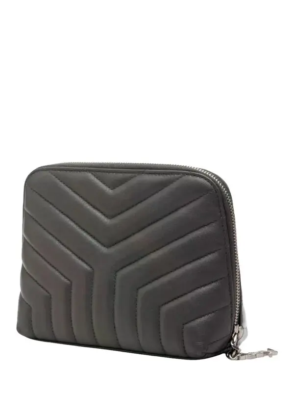 Saint Laurent 2017 Matelasse Lambskin Monogram Loulou Cosmetic Case Pouch - Black