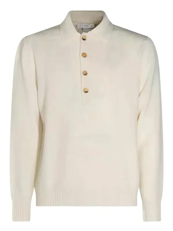 Malo Long-sleeve Polo-collar Sweater - Neutrals