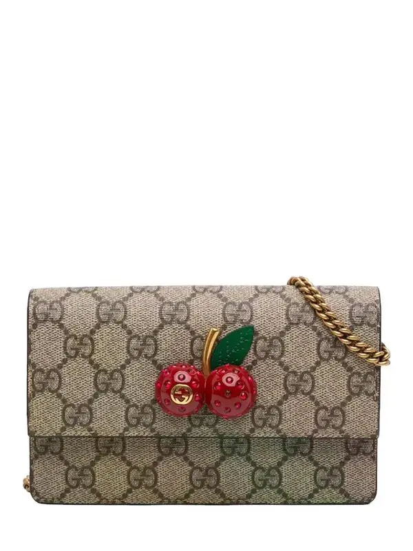 Gucci 2000-2015 Mini Gg Supreme Cherry Crossbody Bag - Neutrals