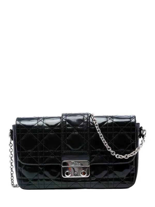Dior 2012 Patent Cannage Miss Promenade Crossbody Bag - Black