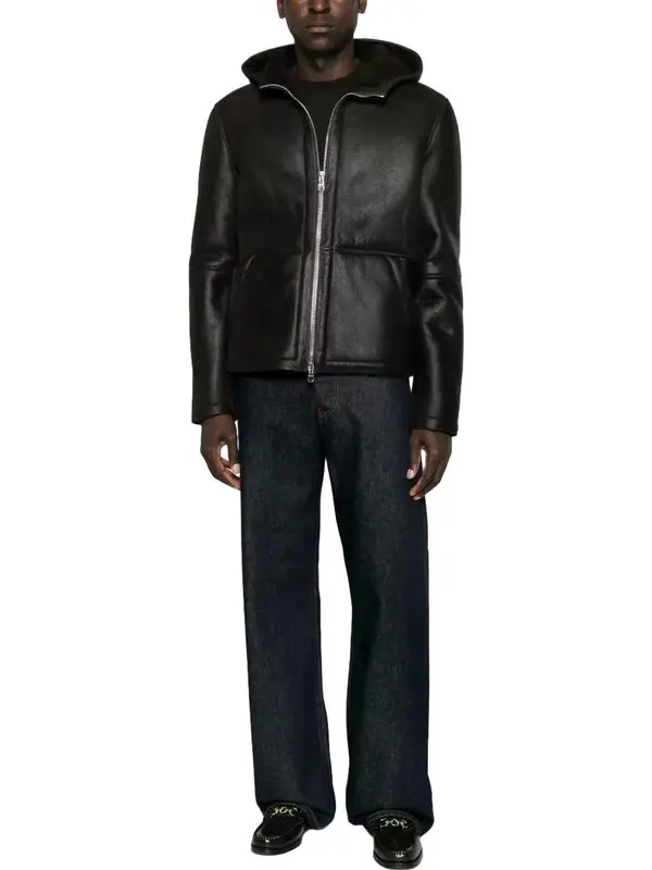 DONDUP Hooded Shearling Jacket - Brown