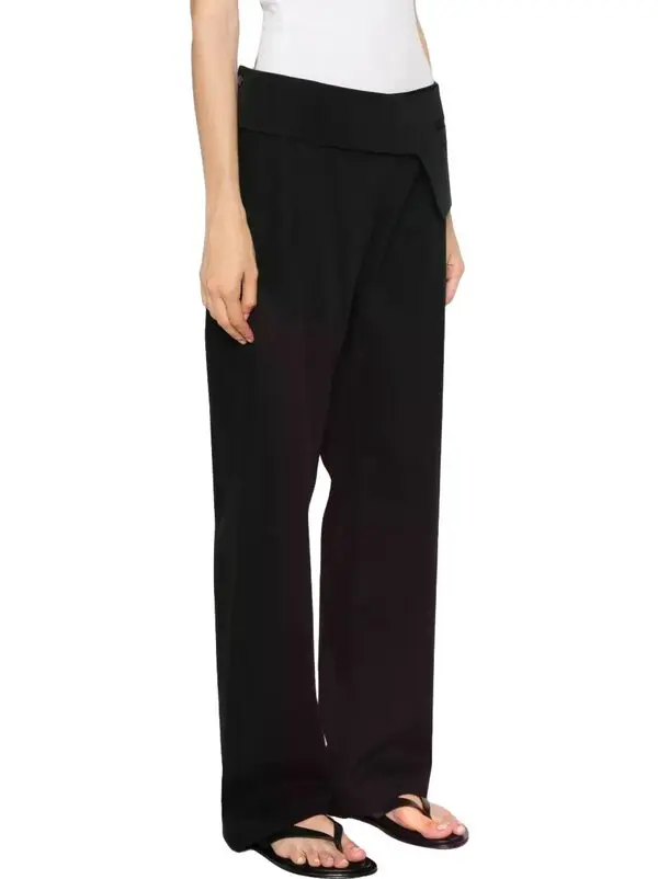 ST. AGNI Belt Detail Straight-leg Trousers - Black