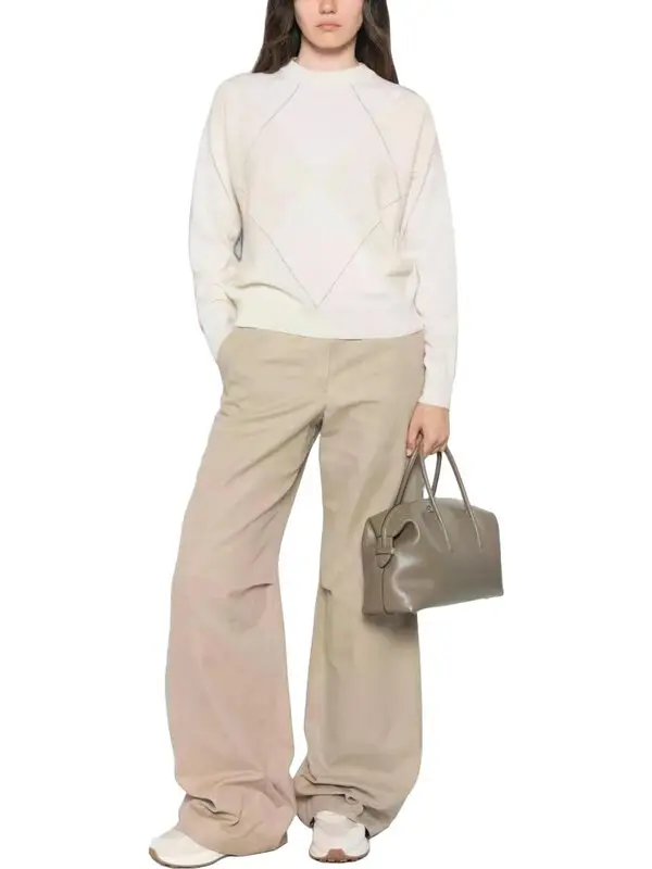 Peserico Long-sleeve Chain-trim Sweater - Neutrals