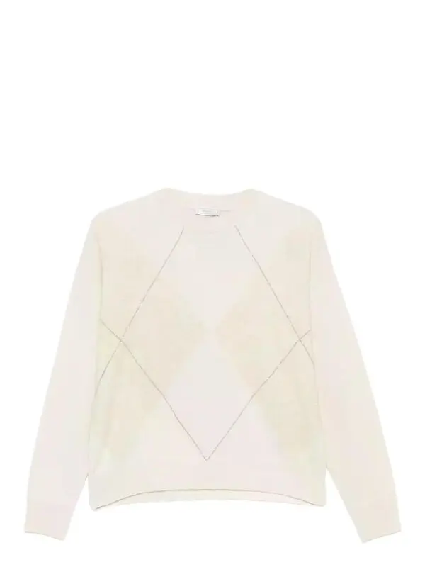 Peserico Long-sleeve Chain-trim Sweater - Neutrals