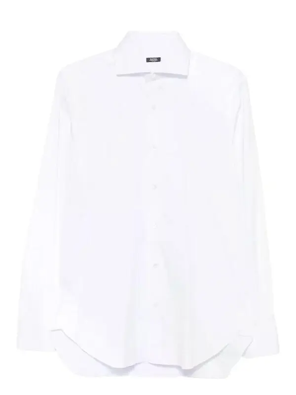 BARBA NAPOLI Spread-collar Long-sleeve Shirt - White