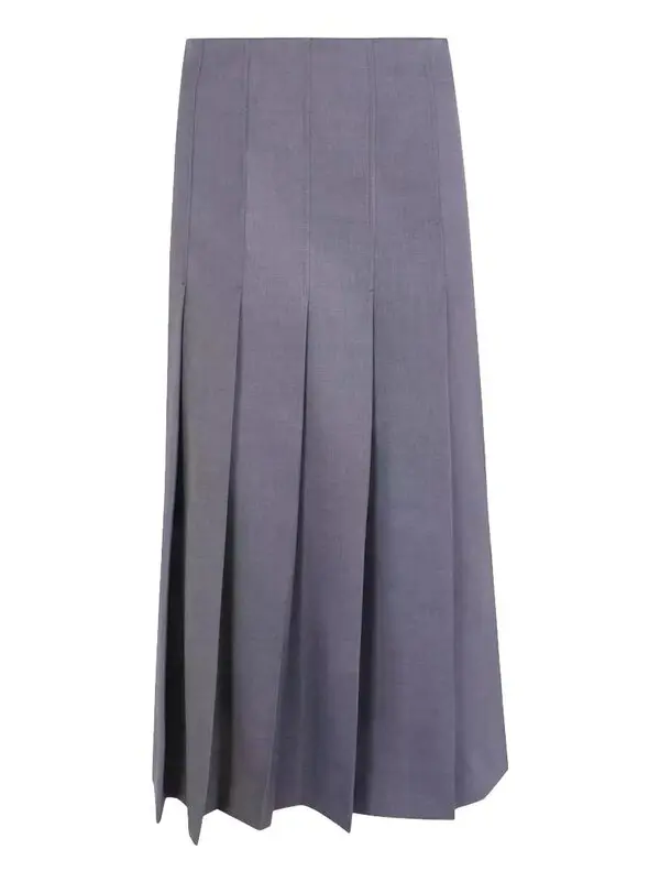 DRHOPE Asymmetric Pleated Midi Skirt - Grey