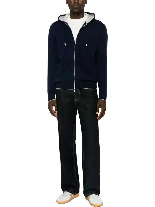 Eleventy Zip-up Hoodie - Blue