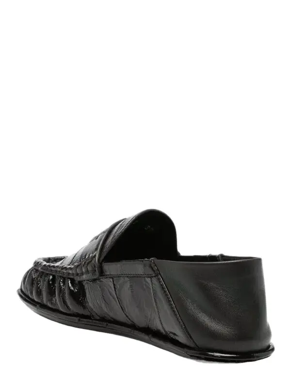 Saint Laurent Crocodile-effect Loafers - Brown