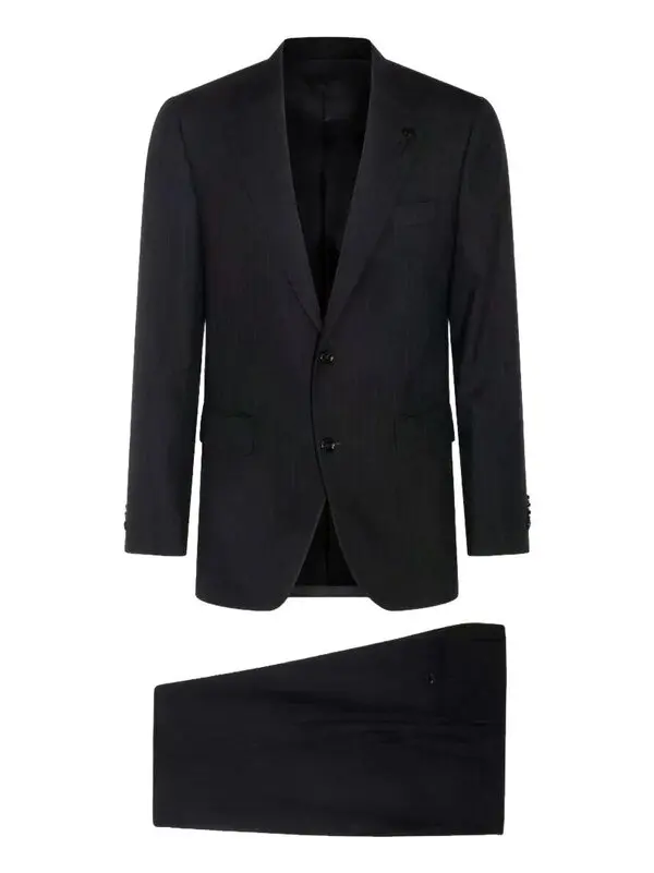 LARDINI Pinstriped Wool Suit - Blue