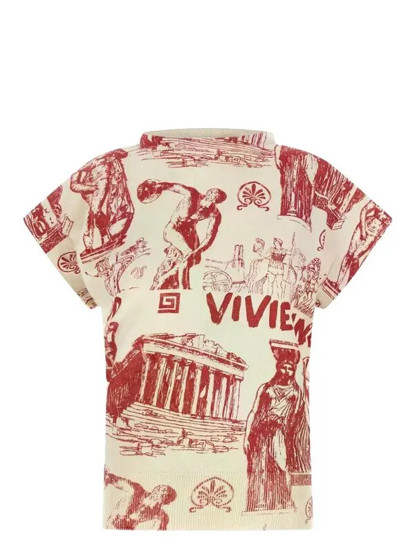 VIVIENNE WESTWOOD Justine Graphic-print Top - Neutrals