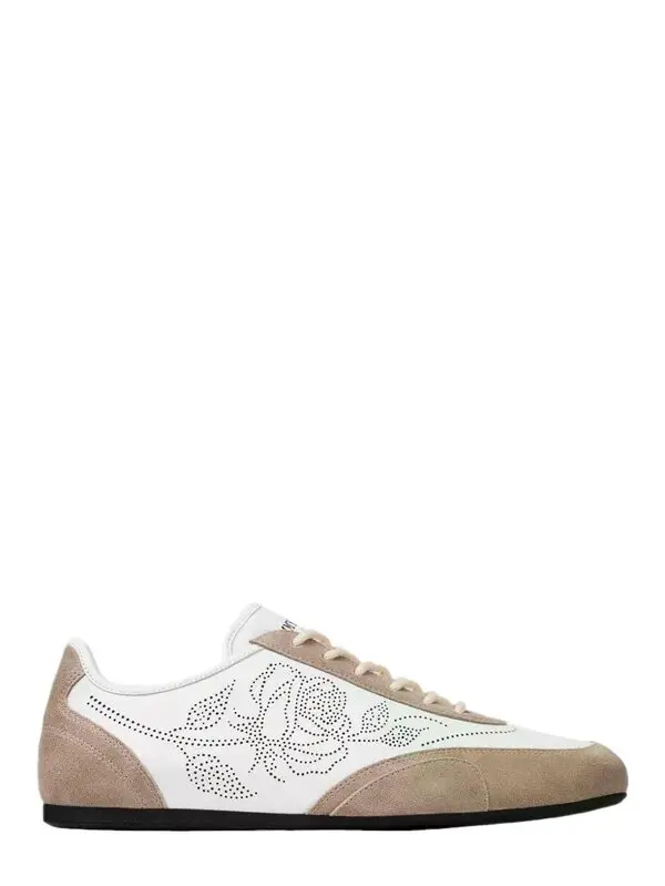 JIMMY CHOO Sunny Perforated Rose Motif Sneakers - White