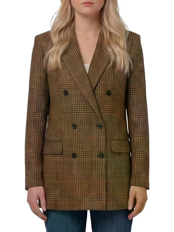 Tagliatore Jasmine Prince Of Wales-check Blazer - Brown