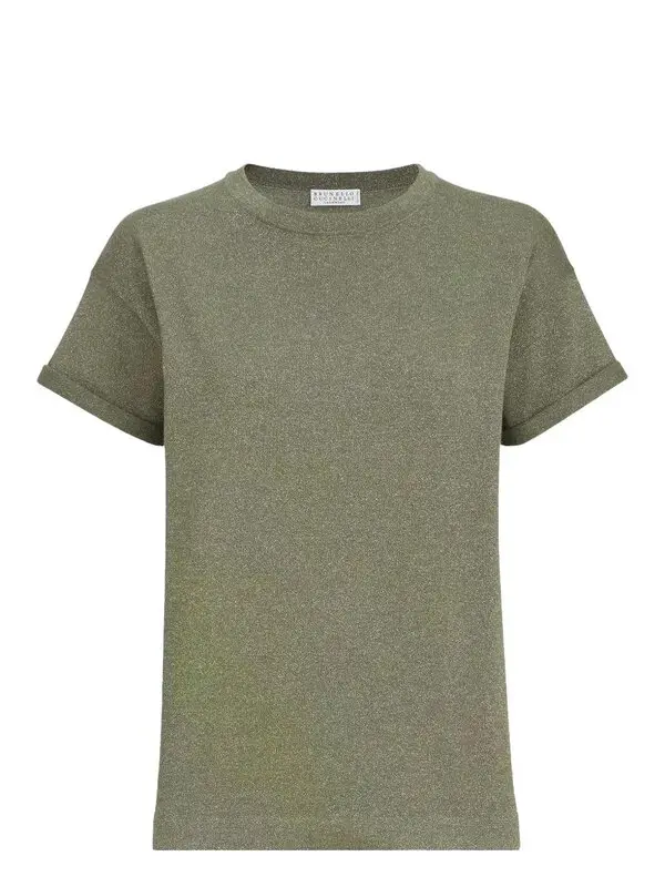 Brunello Cucinelli Sparkling Cashmere And Silk Lightweight Knit T-shirt - Green