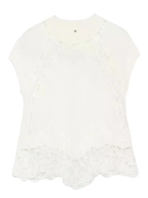 Ermanno Scervino Lace Trim Knit Top - Neutrals