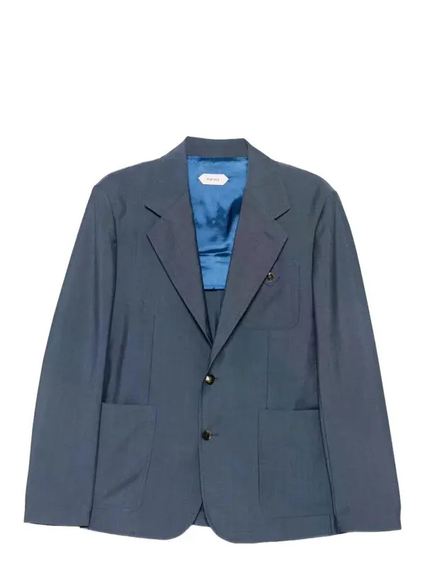 Versace Notched-lapel Single-breasted Jacket - Blue