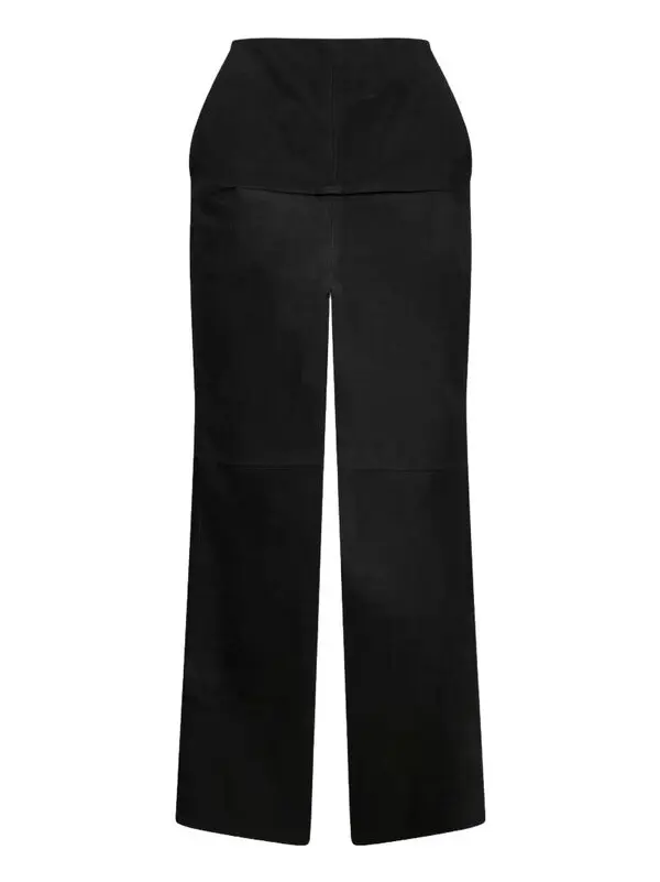 Rick Owens Seam Detail Leather Trousers - Black