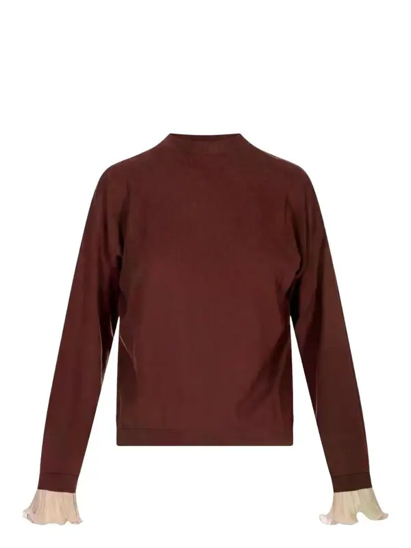 Fabiana Filippi Long Sleeve Sweater With Ruffle Cuffs - Brown