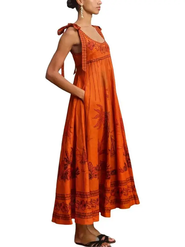 ALEMAIS Boathouse Ballet Sundress - Orange