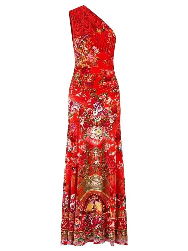 Camilla Olé Olé Gathered One-shoulder Maxi Dress - Red