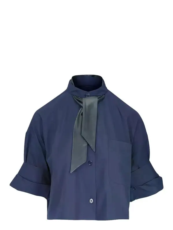 TWP Ex On Repeat Leather-tie Shirt - Blue