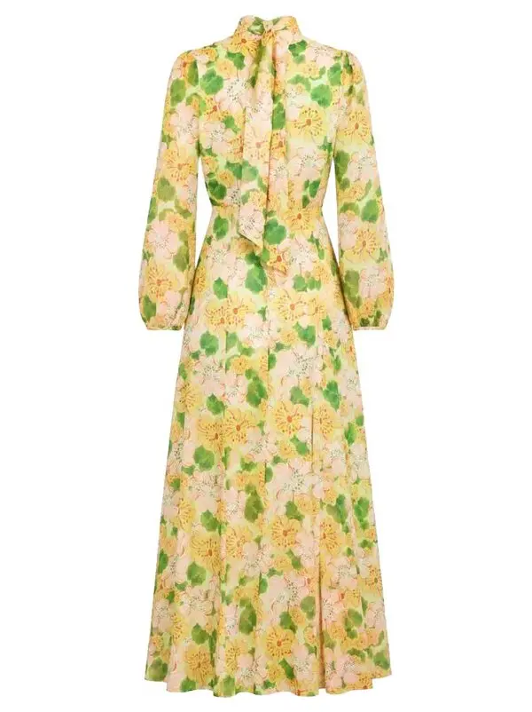 Saloni Jaclyn Floral-print Maxi Dress - Yellow