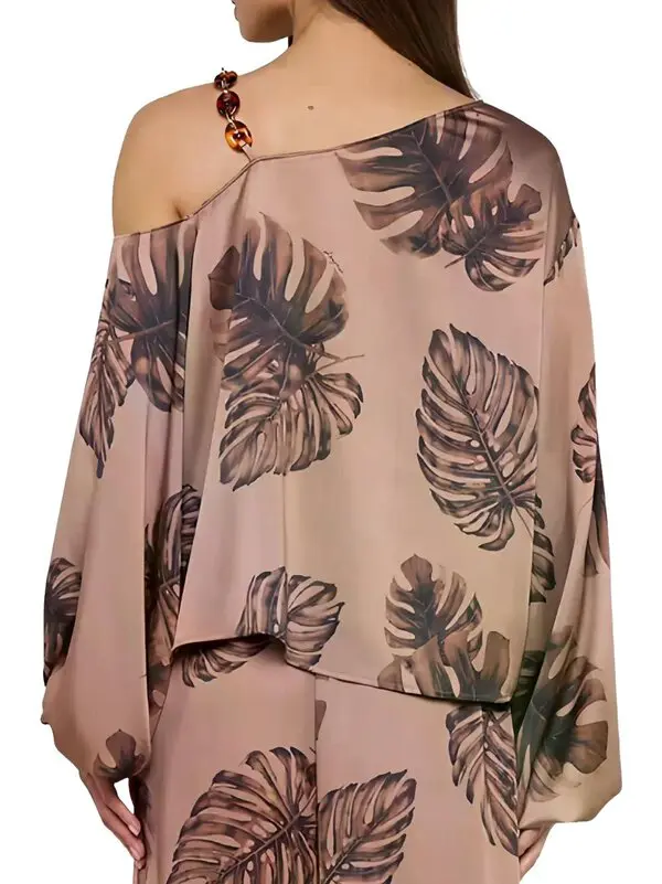 L'Agence Asami One-shoulder Blouse - Brown