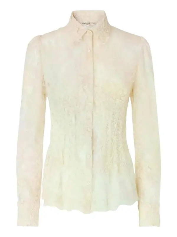 Ermanno Scervino Lace-embroidered Long-sleeve Shirt - Neutrals
