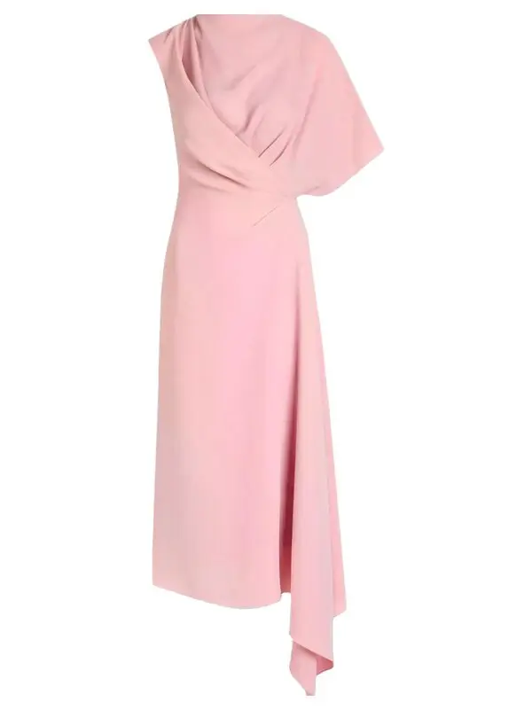 ROKSANDA Elva Draped Asymmetric Midi Dress - Pink