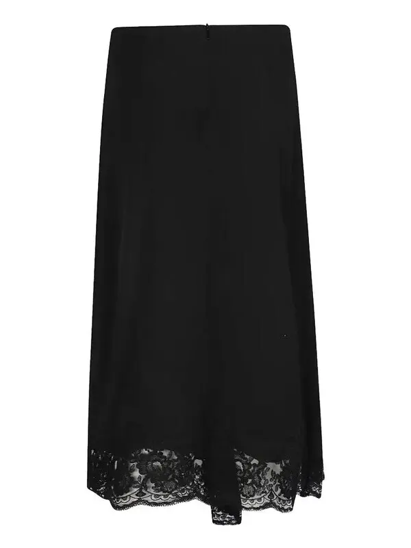 P.a.r.o.s.h Lace-trim Midi Skirt - Black